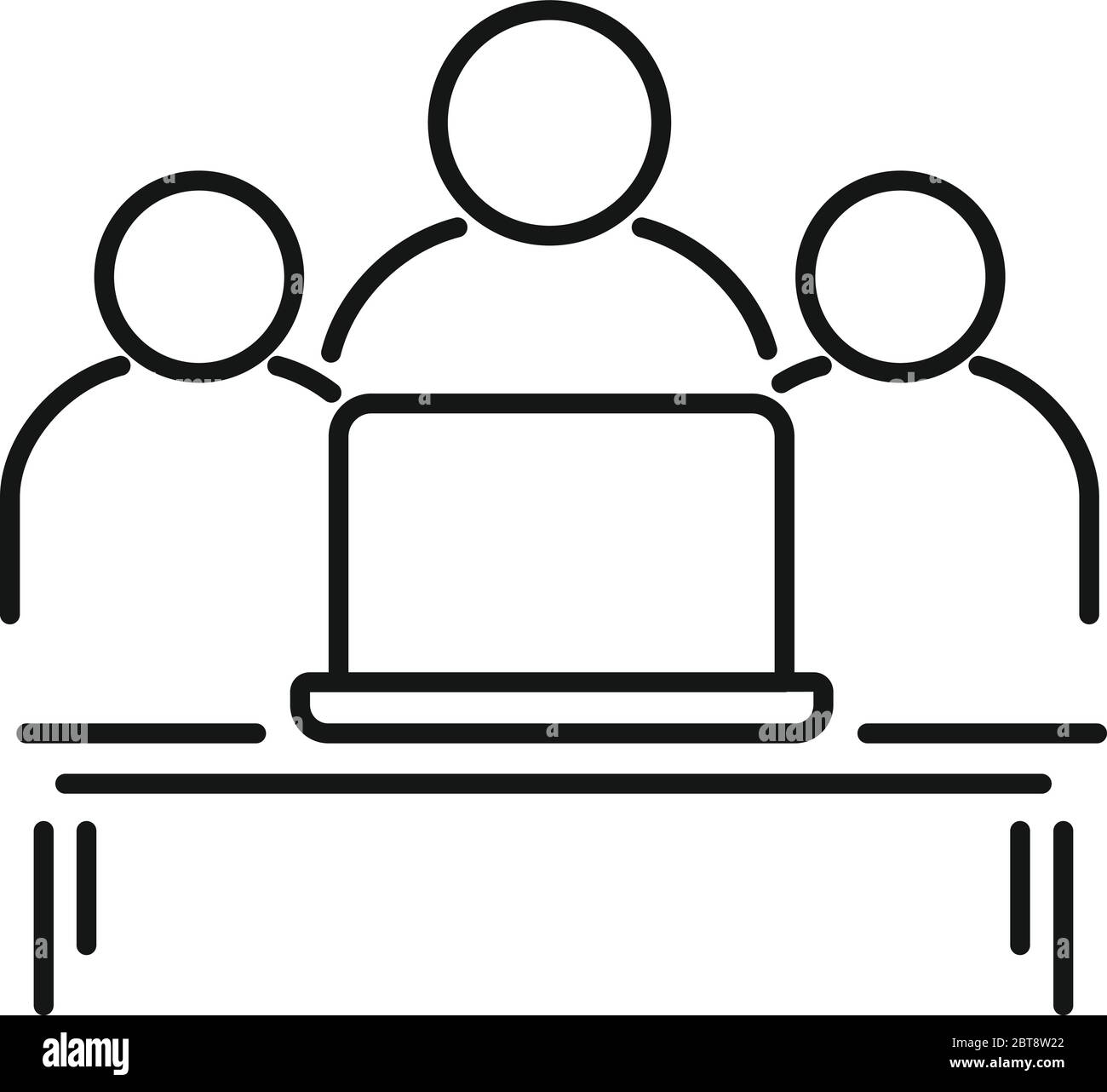 Office collaboration icon. Outline office collaboration vector icon for ...