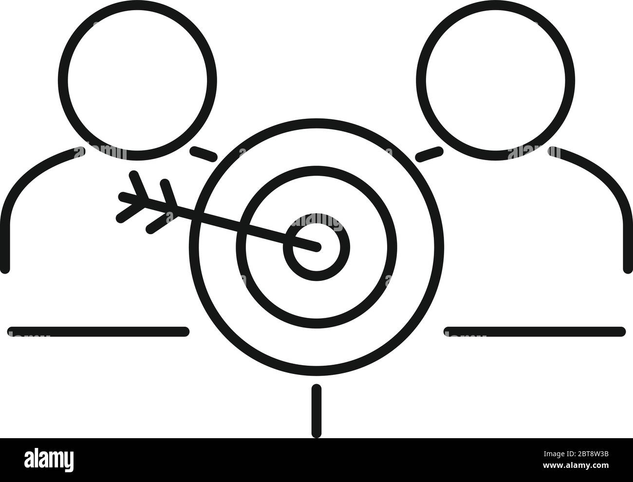 Target collaboration icon. Outline target collaboration vector icon for ...