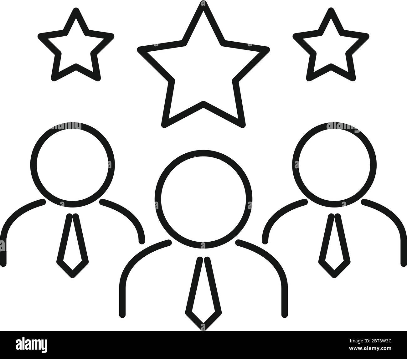 Star team collaboration icon. Outline star team collaboration vector ...