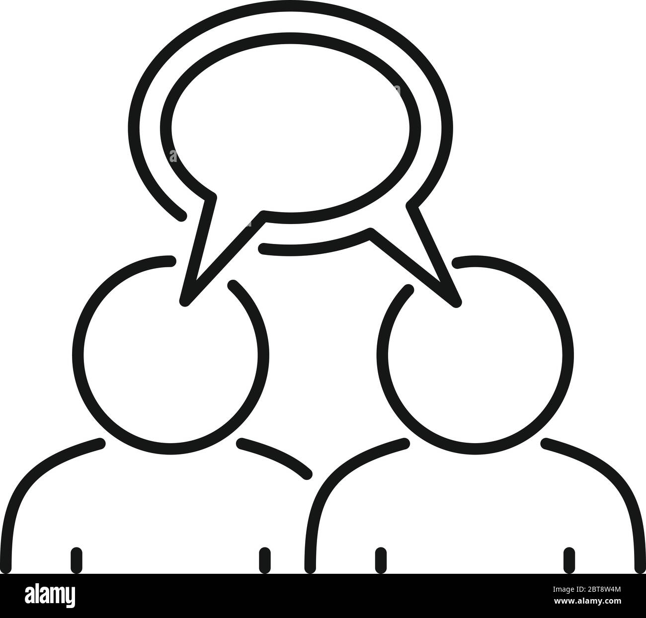 Team work chat icon. Outline team work chat vector icon for web design ...
