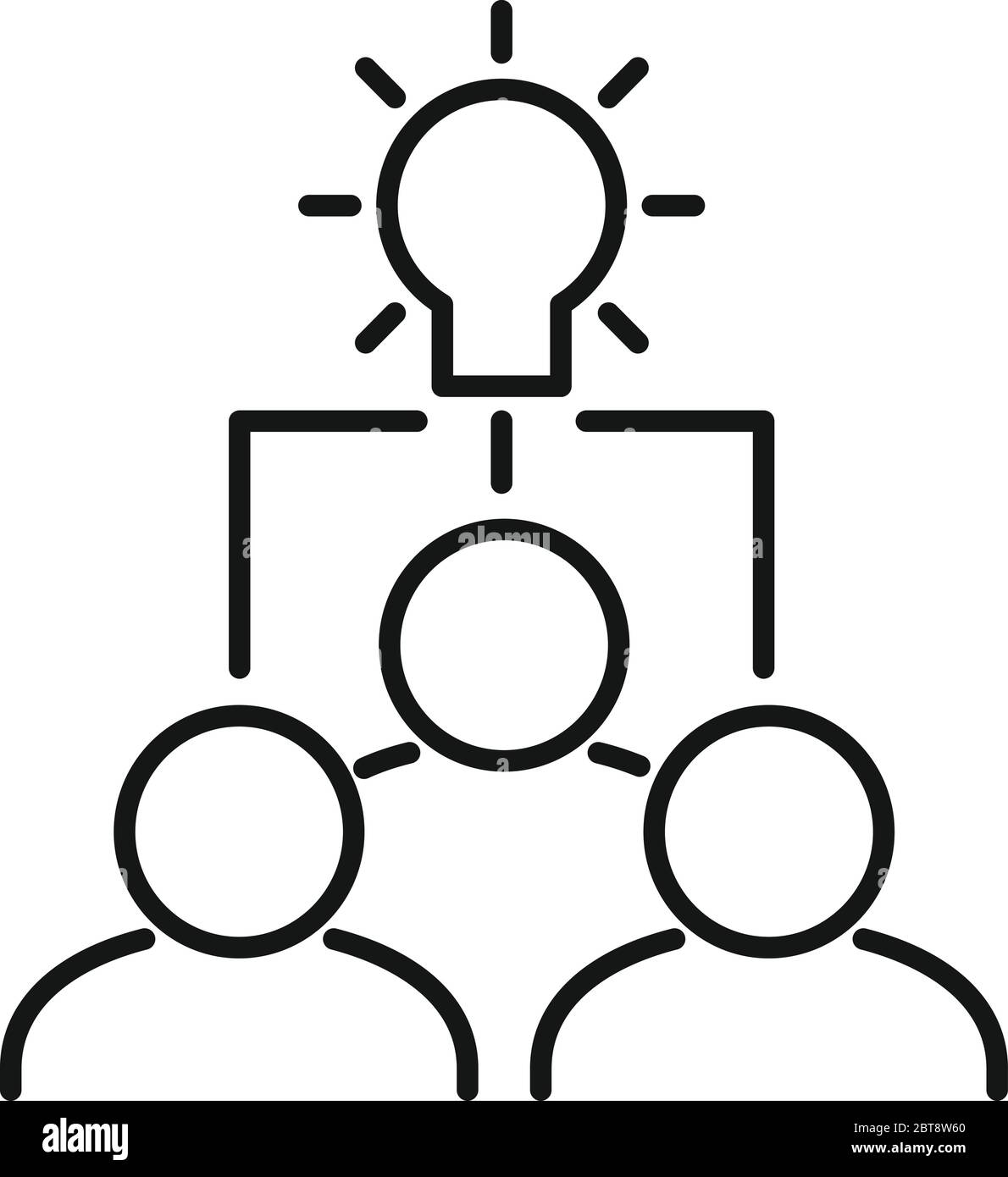 Bulb idea collaboration icon. Outline bulb idea collaboration vector ...