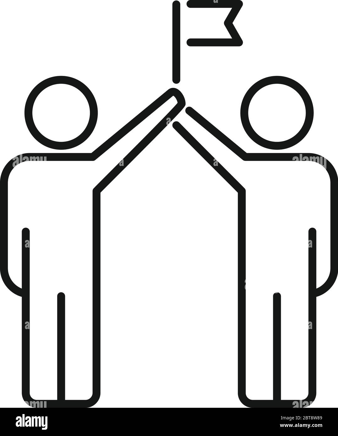 Flag team collaboration icon. Outline flag team collaboration vector ...