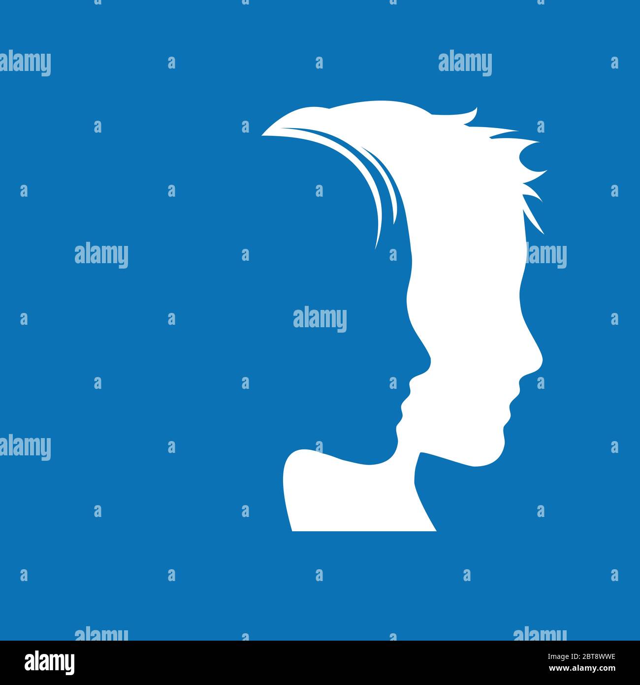 Vector abstract two people, teamwork, friendship, couple and family ...