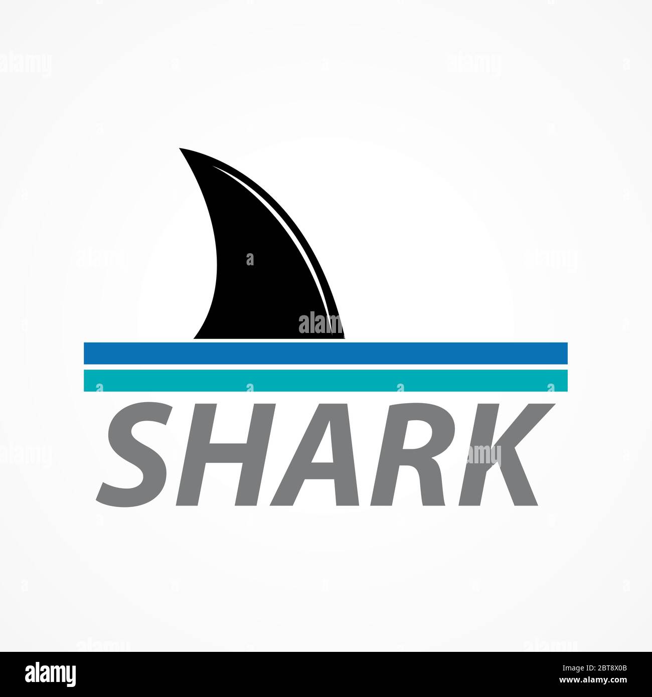 shark fin between the waves. Vector logo abstract Stock Vector Image ...