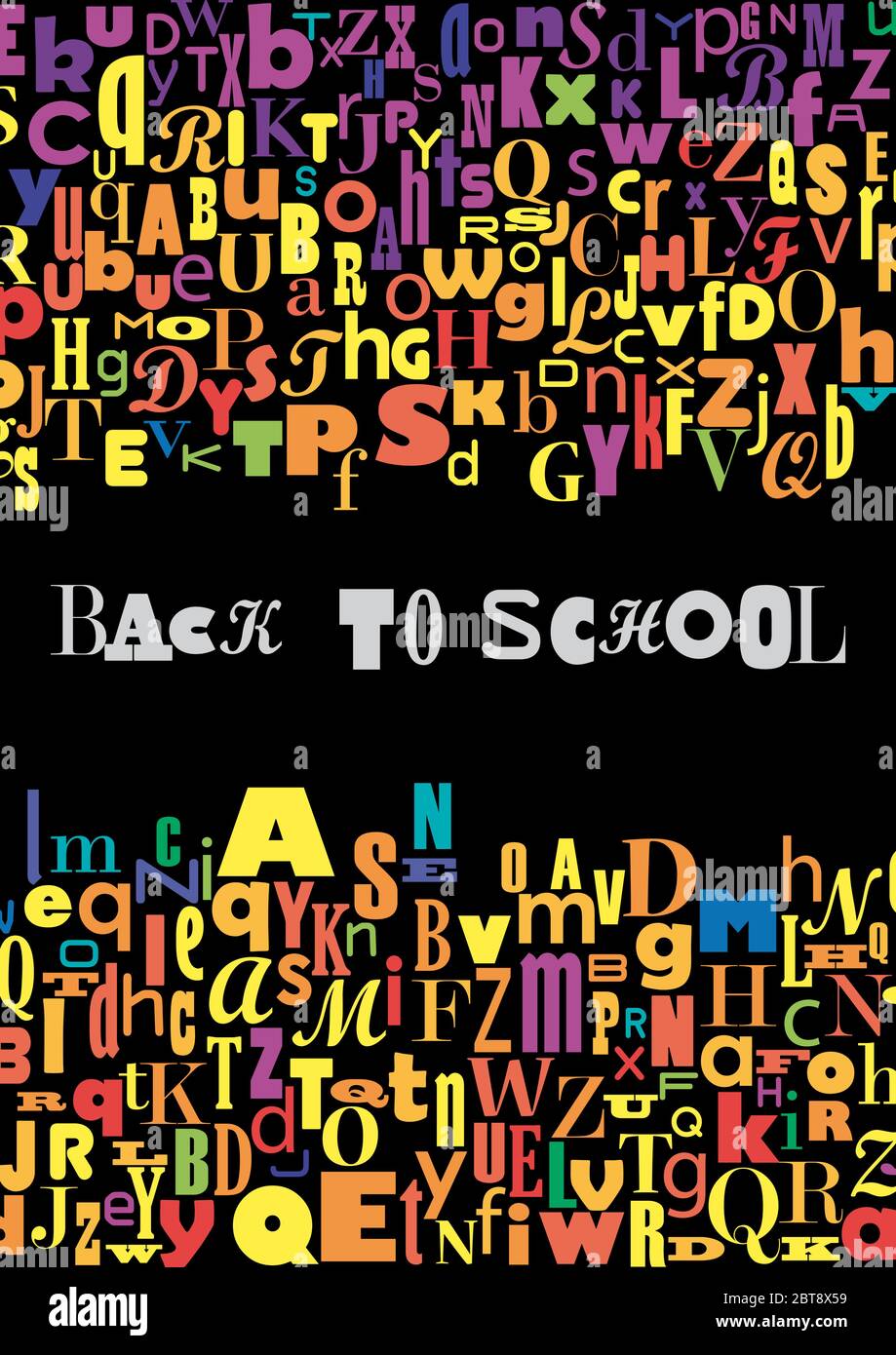Back to school. Vector Abstract Colour Alphabet Stock Vector Image ...
