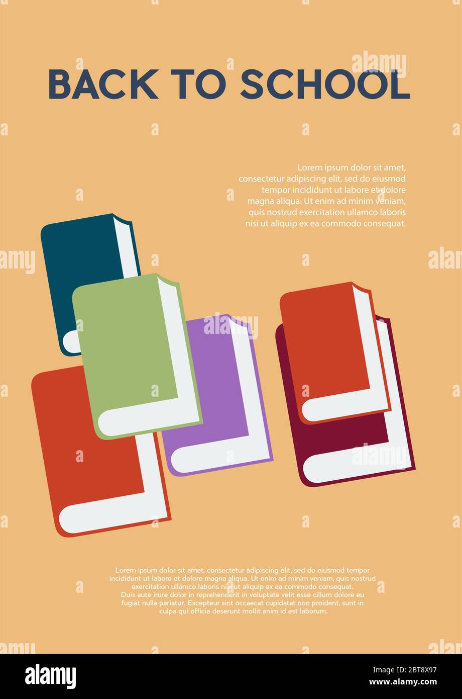 Back to school. Book and bookstore. Vector poster, cover and flyer ...