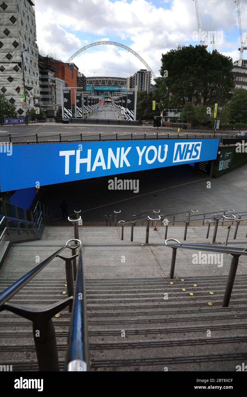 Day Sixty One of Lockdown, in London. A Thank you NHS sign on the ...