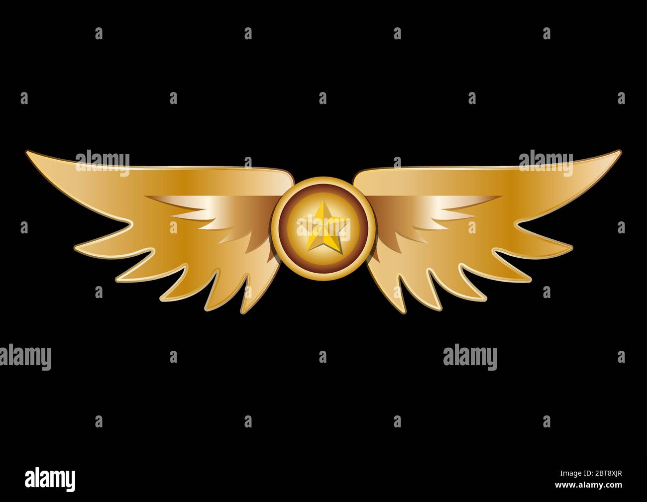 Crest star shield with golden wings Stock Vector Image & Art - Alamy