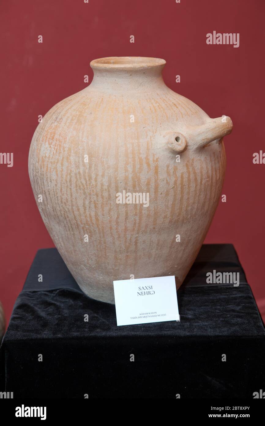 pottery river . Clay pots with incised decorations . Azerbaijan Baku 04 ...