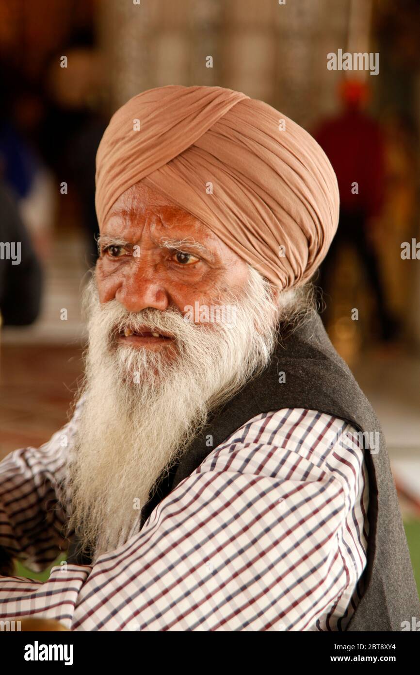 Portrait of a Sikh man, Portrait of Indian Sikh man in turban with ...