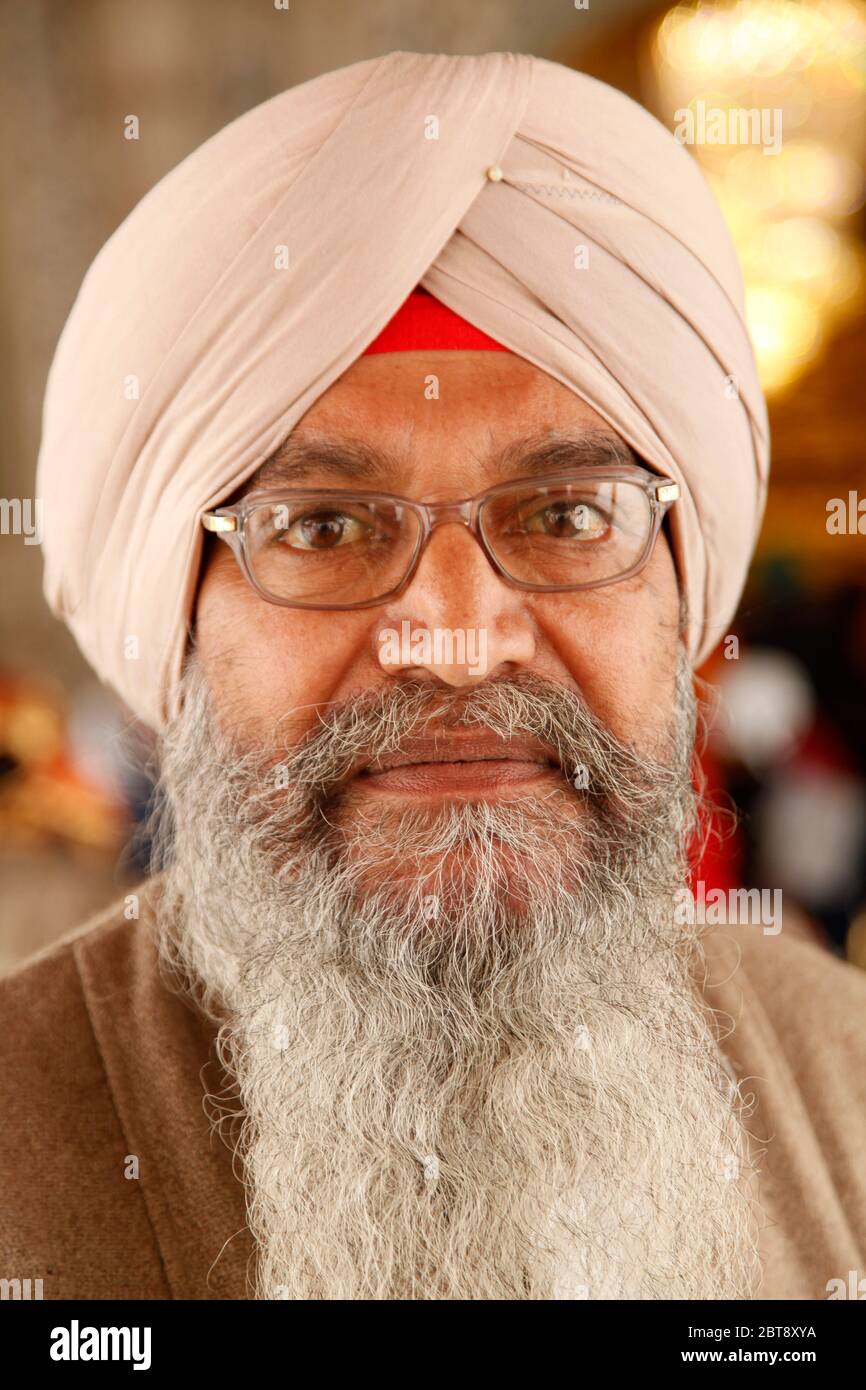 Portrait of a Sikh man, Portrait of Indian Sikh man in turban with ...