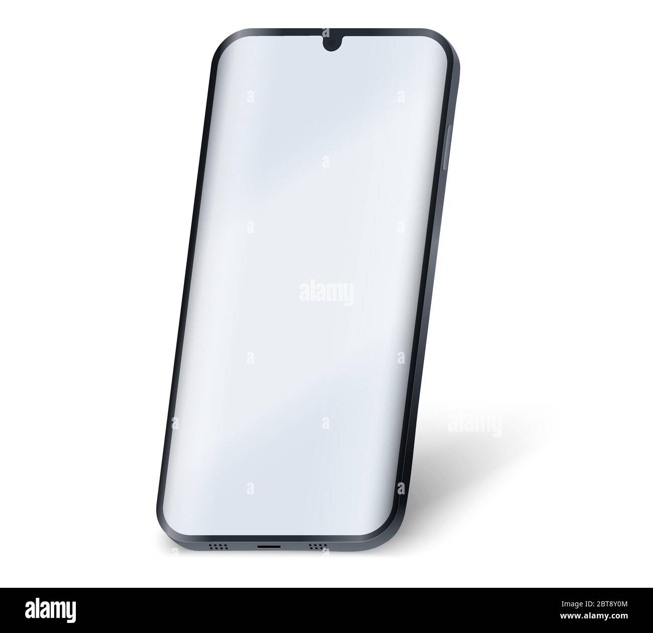 Black Smartphone with notch presentation mockup Stock Vector Image ...