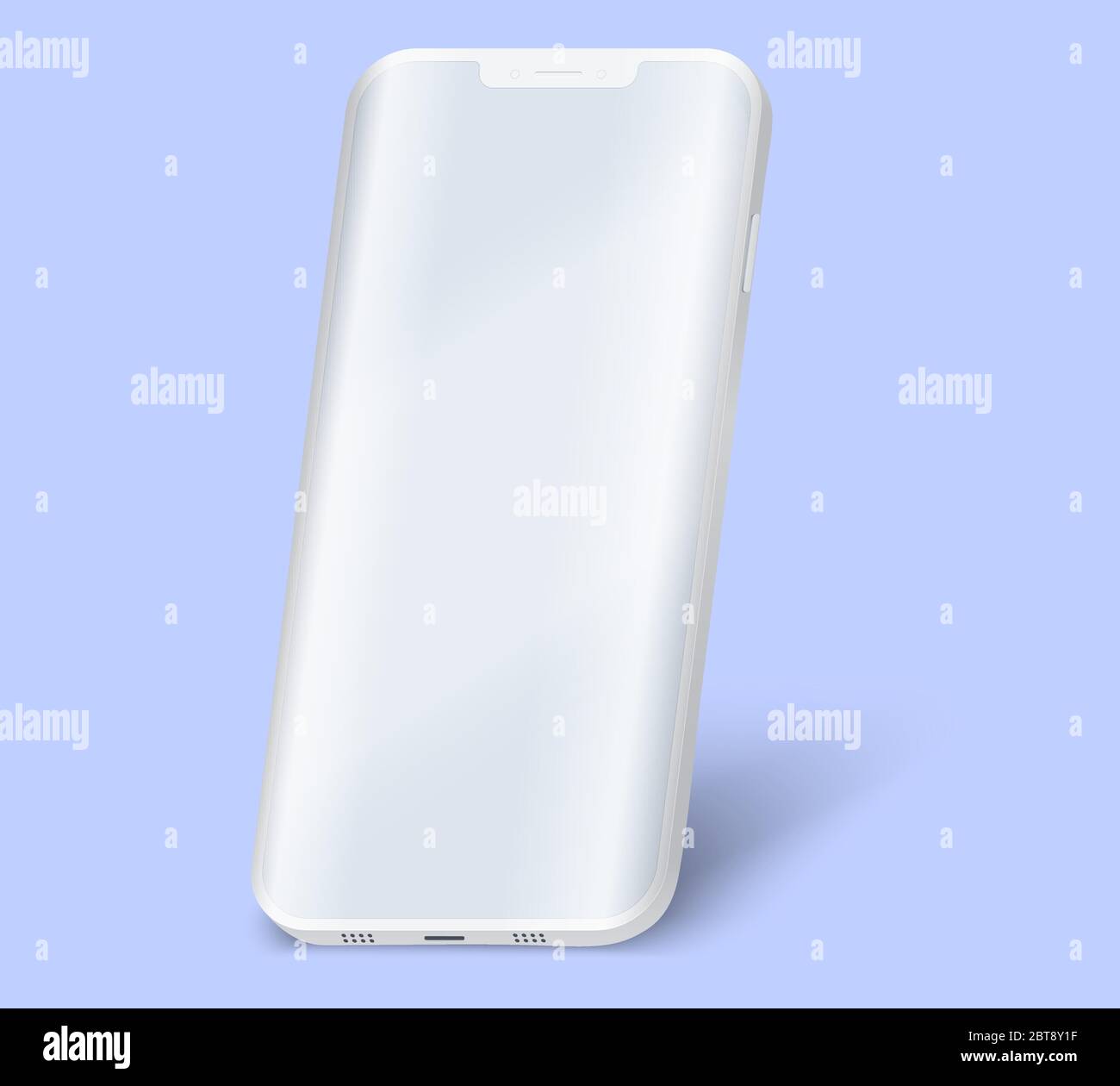 White Smartphone with notch presentation mockup Stock Vector Image ...