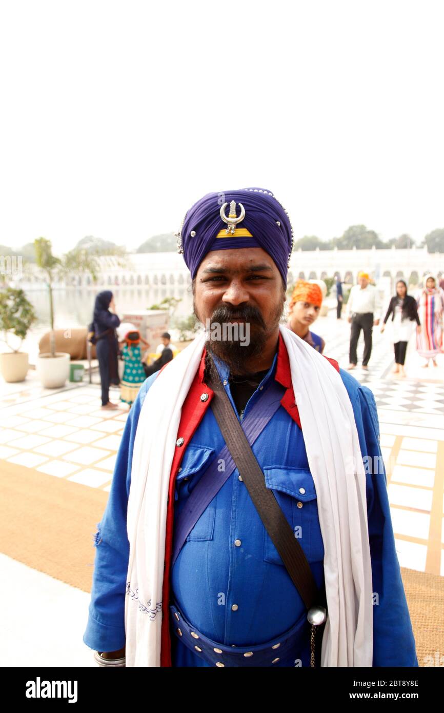 Portrait of a Sikh man, Portrait of Indian Sikh man in turban with ...