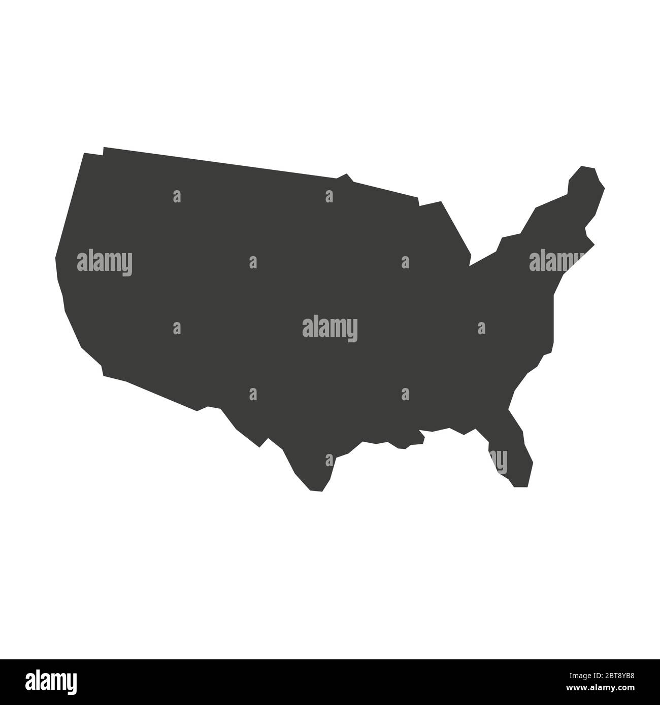 Simple US map vector silhouette Stock Vector Image & Art - Alamy