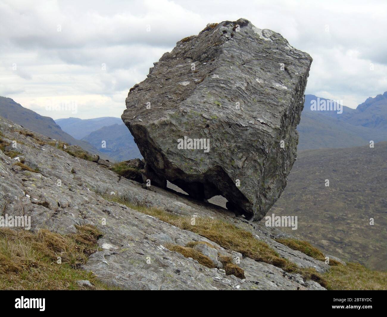Large Precariously Balanced Glacial Erratic Boulder on the Scottish ...