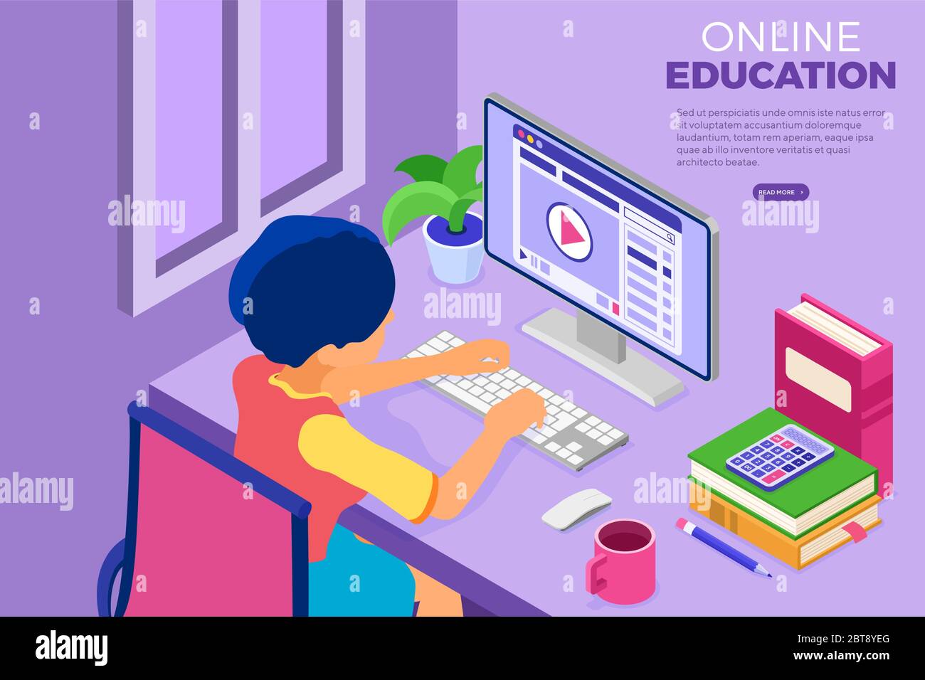 Cartoon distance learning Stock Vector Images - Alamy