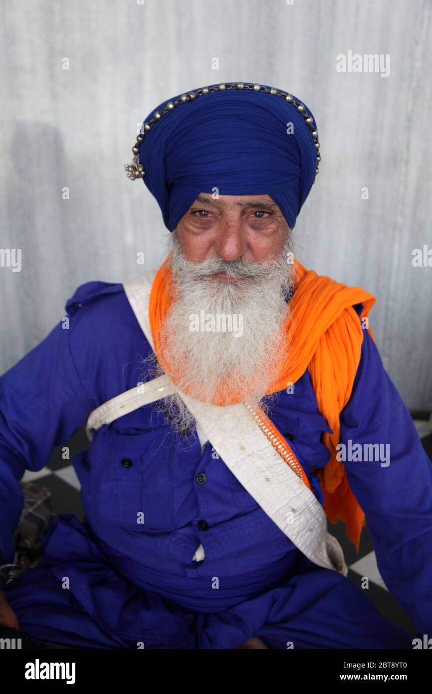 Portrait of a Sikh man, Portrait of Indian Sikh man in turban with ...