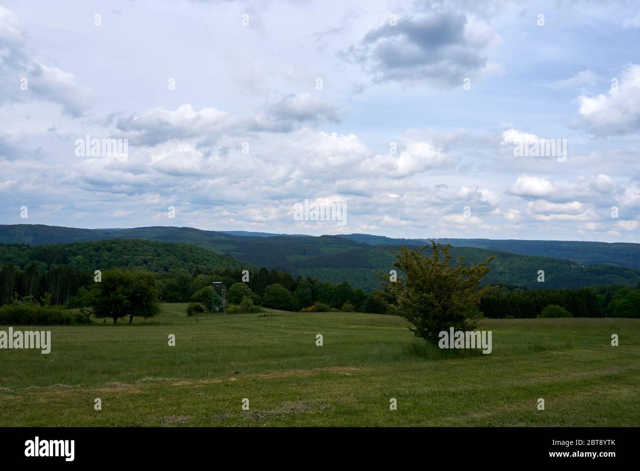 A panoramic photo of the landscape in the Vulkaneifel, Germany Stock ...