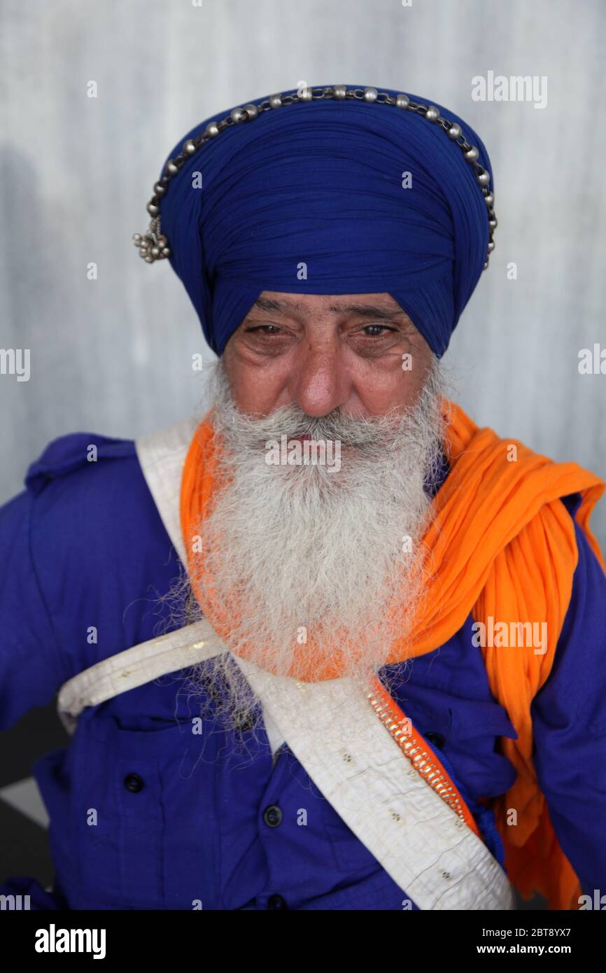 Portrait of a Sikh man, Portrait of Indian Sikh man in turban with ...