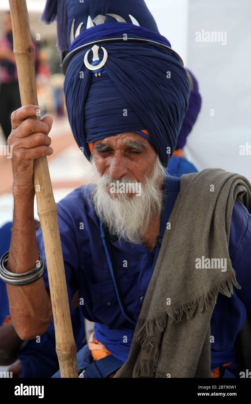 Portrait of a Sikh man, Portrait of Indian Sikh man in turban with ...