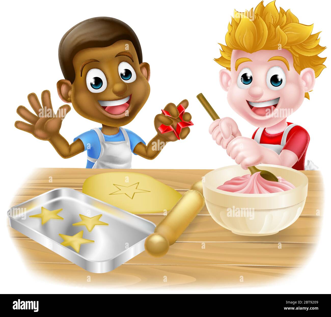 Boys Baking Cakes Stock Vector Image & Art - Alamy