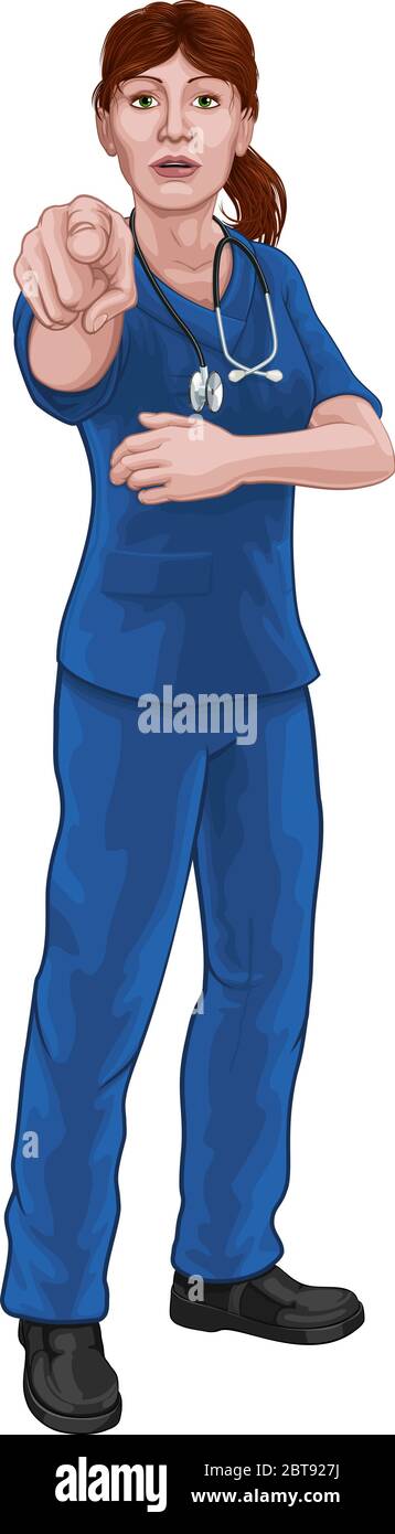 Nurse In Scrubs Cartoon