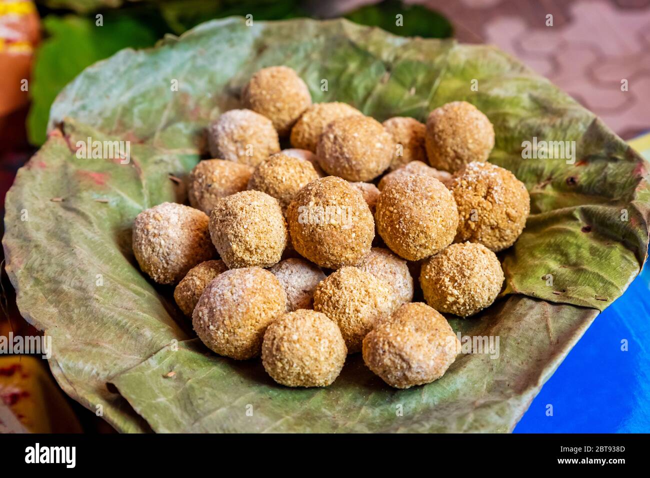 Nepali Traditional Food Kasar Made of Sugar and fried rice floor. It is ...