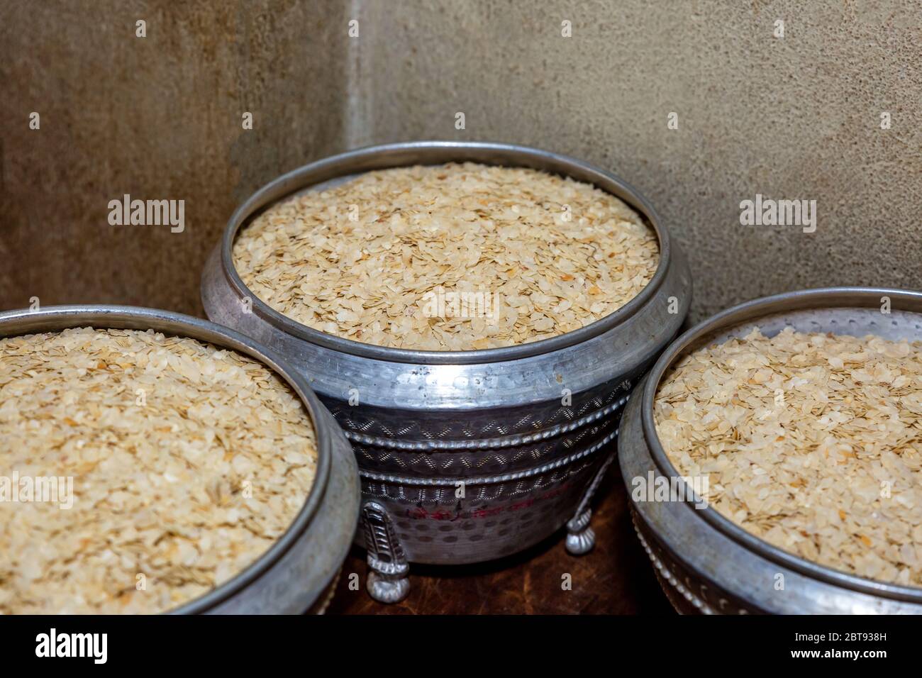 Flattened Rice in Pots,Beaten Rice Food of South East Asia,Chiura ...