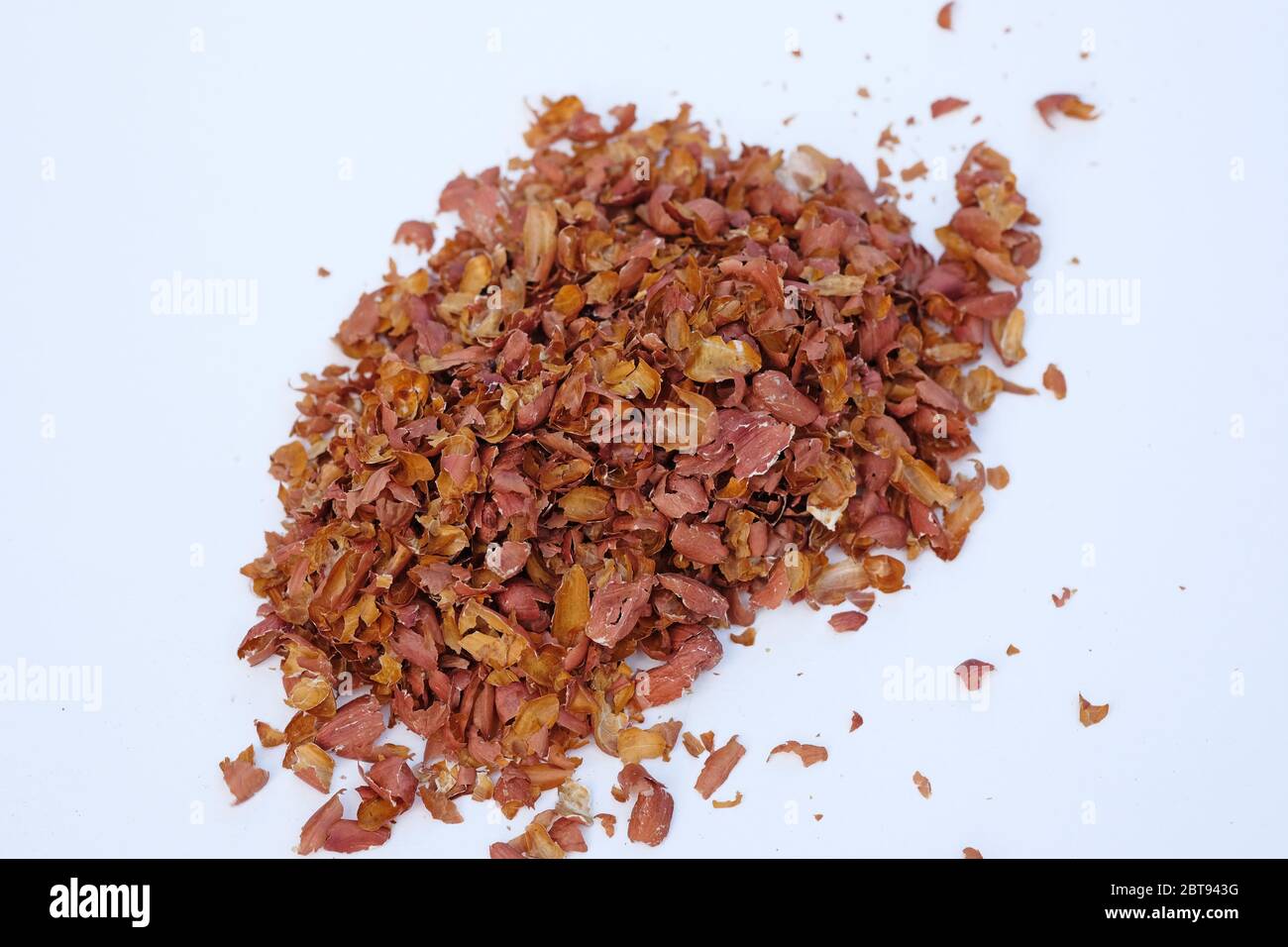 peanut husk top view. a pile of peanut husks on a gray background. peel ...