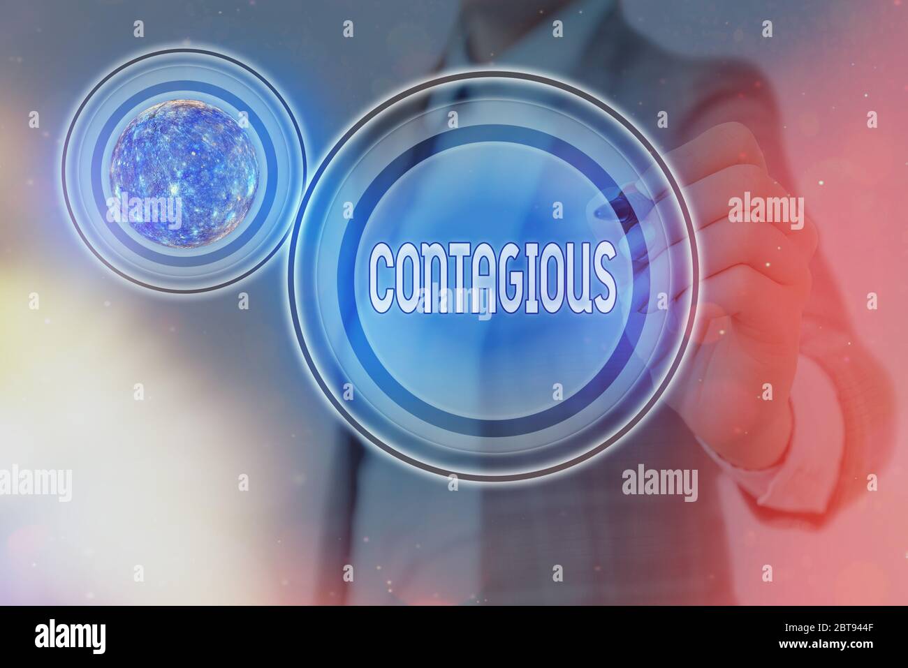 Text sign showing Contagious. Business photo showcasing transmissible ...