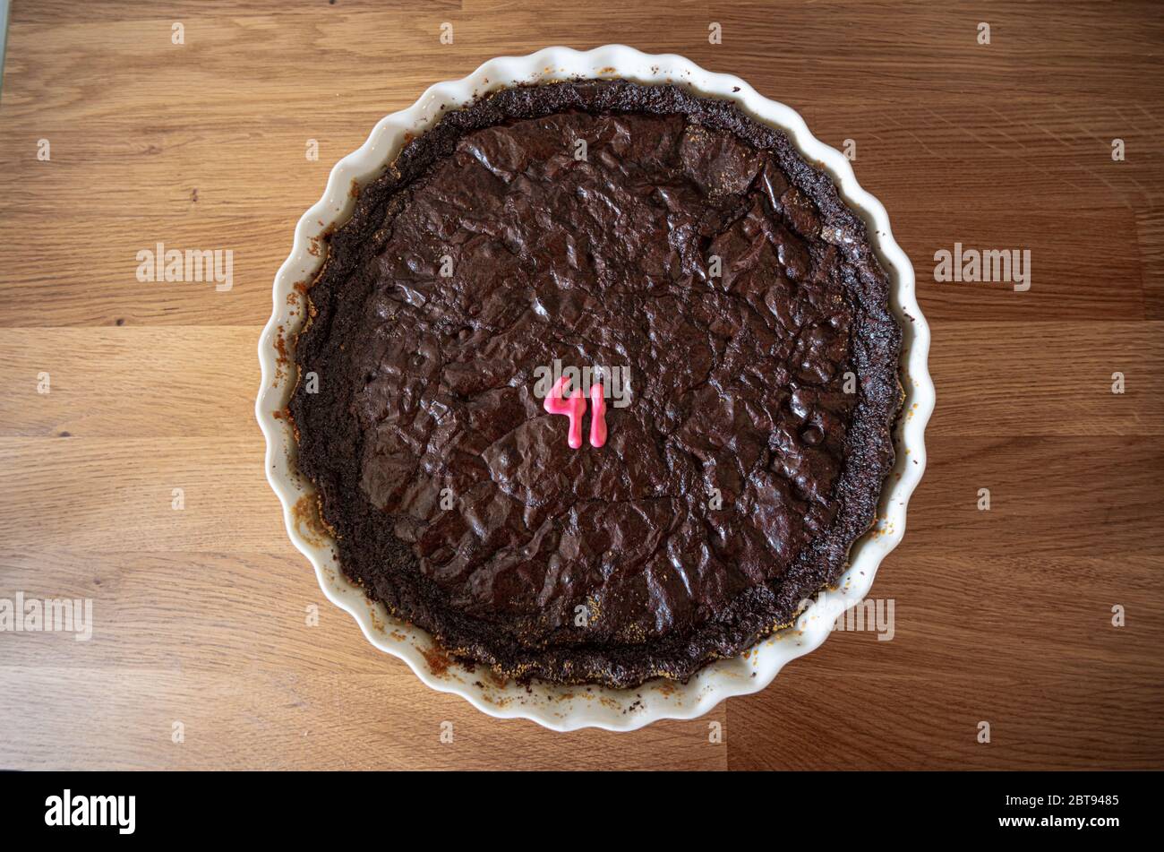 Chocolate cake withe the number 41 on it Stock Photo - Alamy