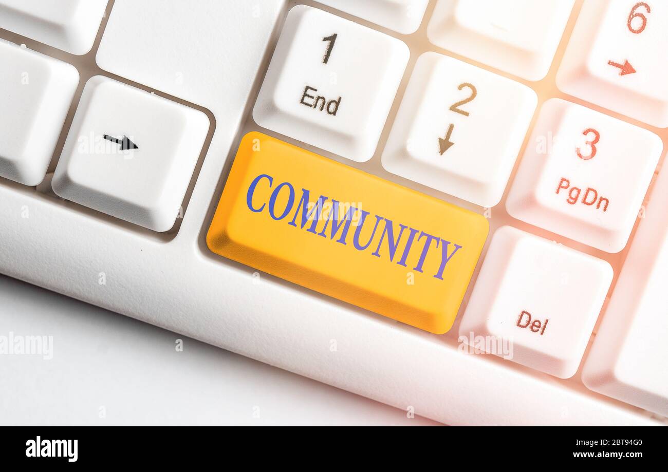 Writing Note Showing Community Business Concept For Specific Population With A Common