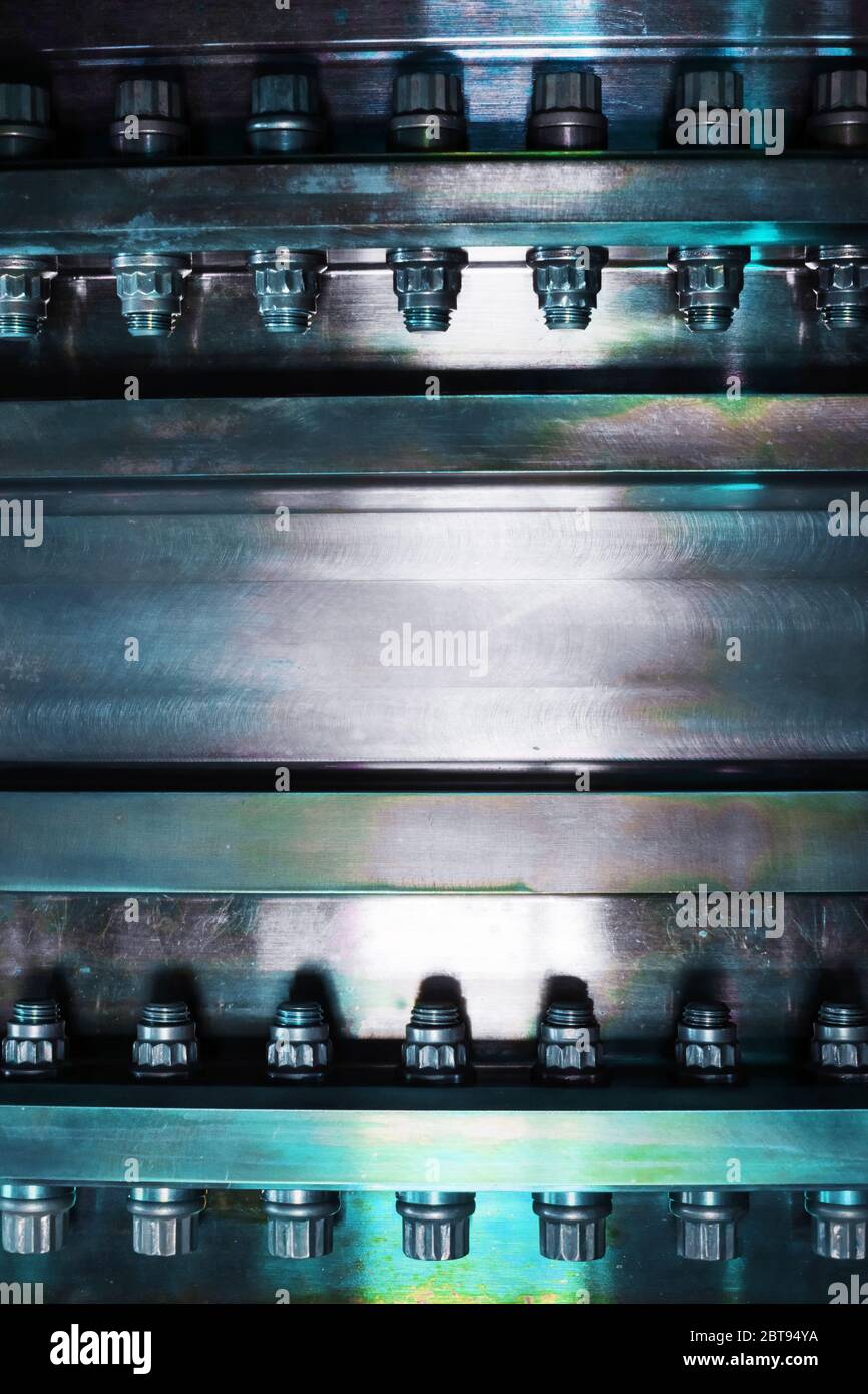 A detailed view of the gas turbine engine for generating electricity ...