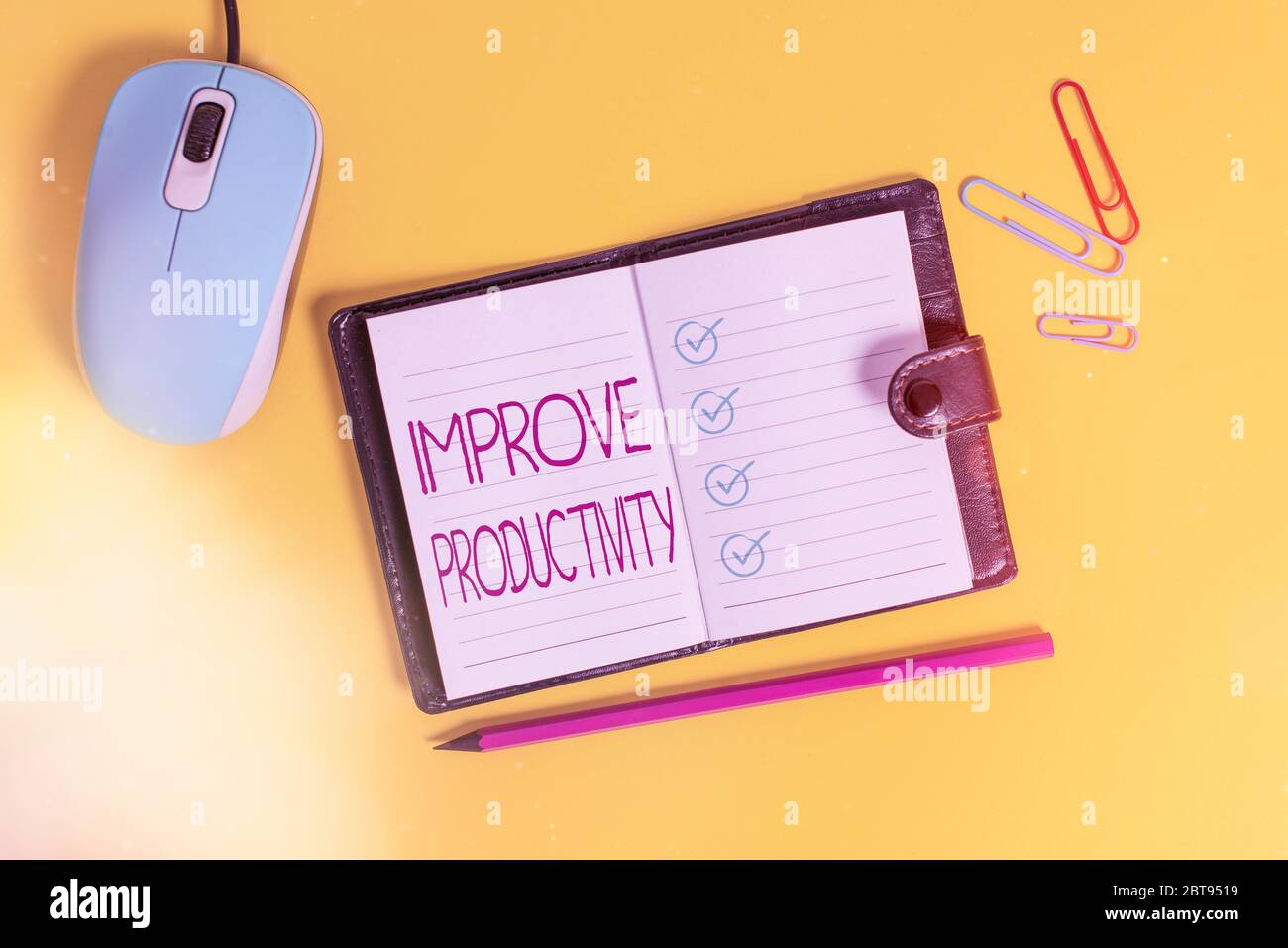 Writing note showing Improve Productivity. Business concept for to ...