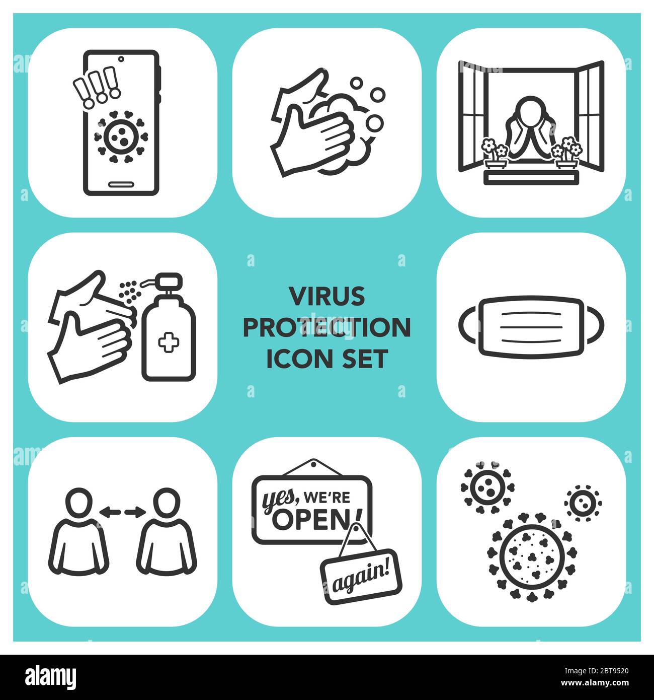 Virus protection and precaution icon set Stock Vector Image & Art - Alamy