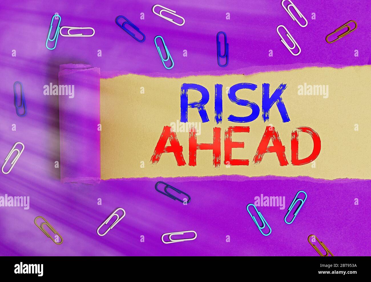 Text sign showing Risk Ahead. Business photo text A probability or ...