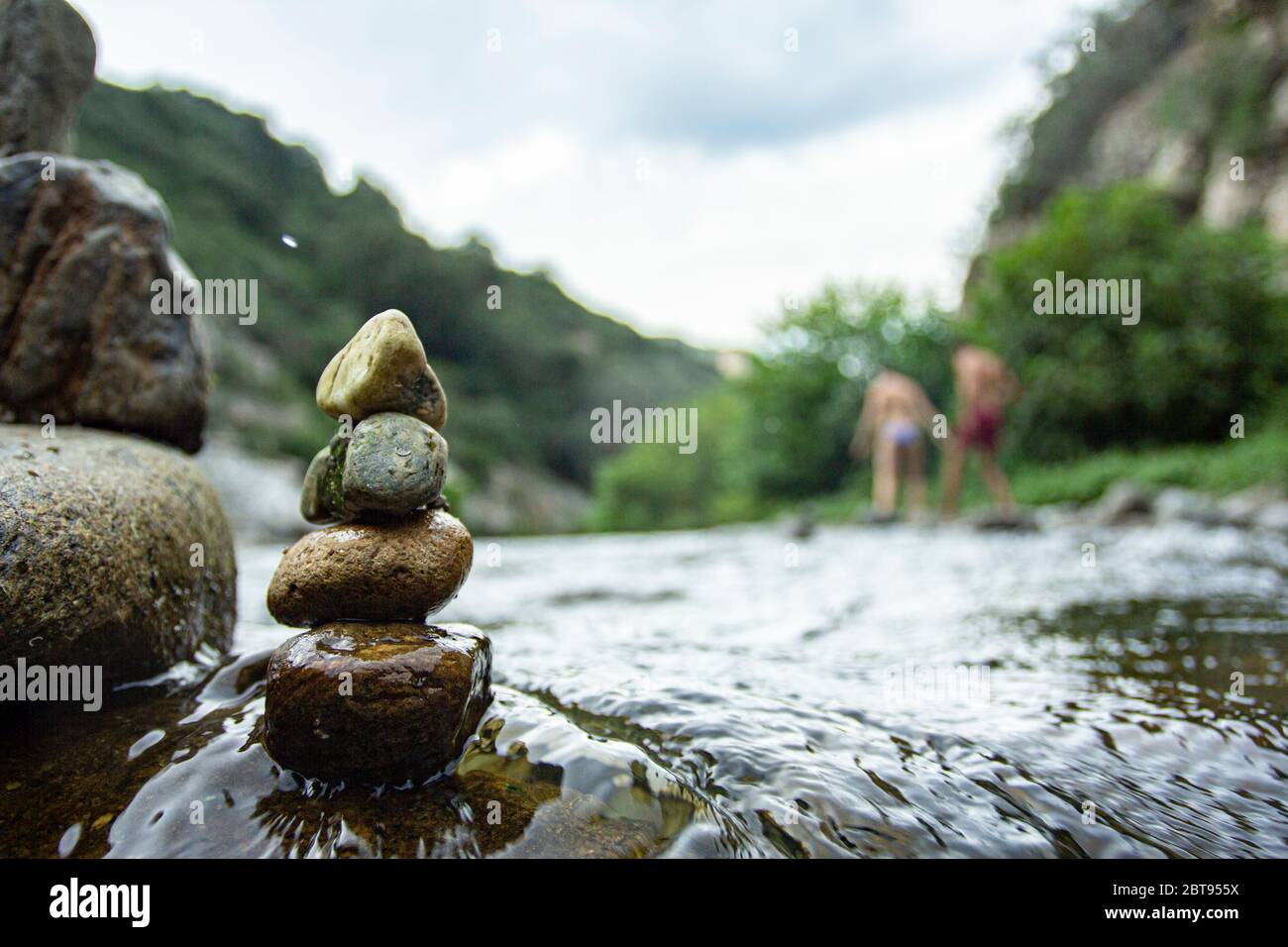 Zen rocks on the stream 9 Stock Photo - Alamy
