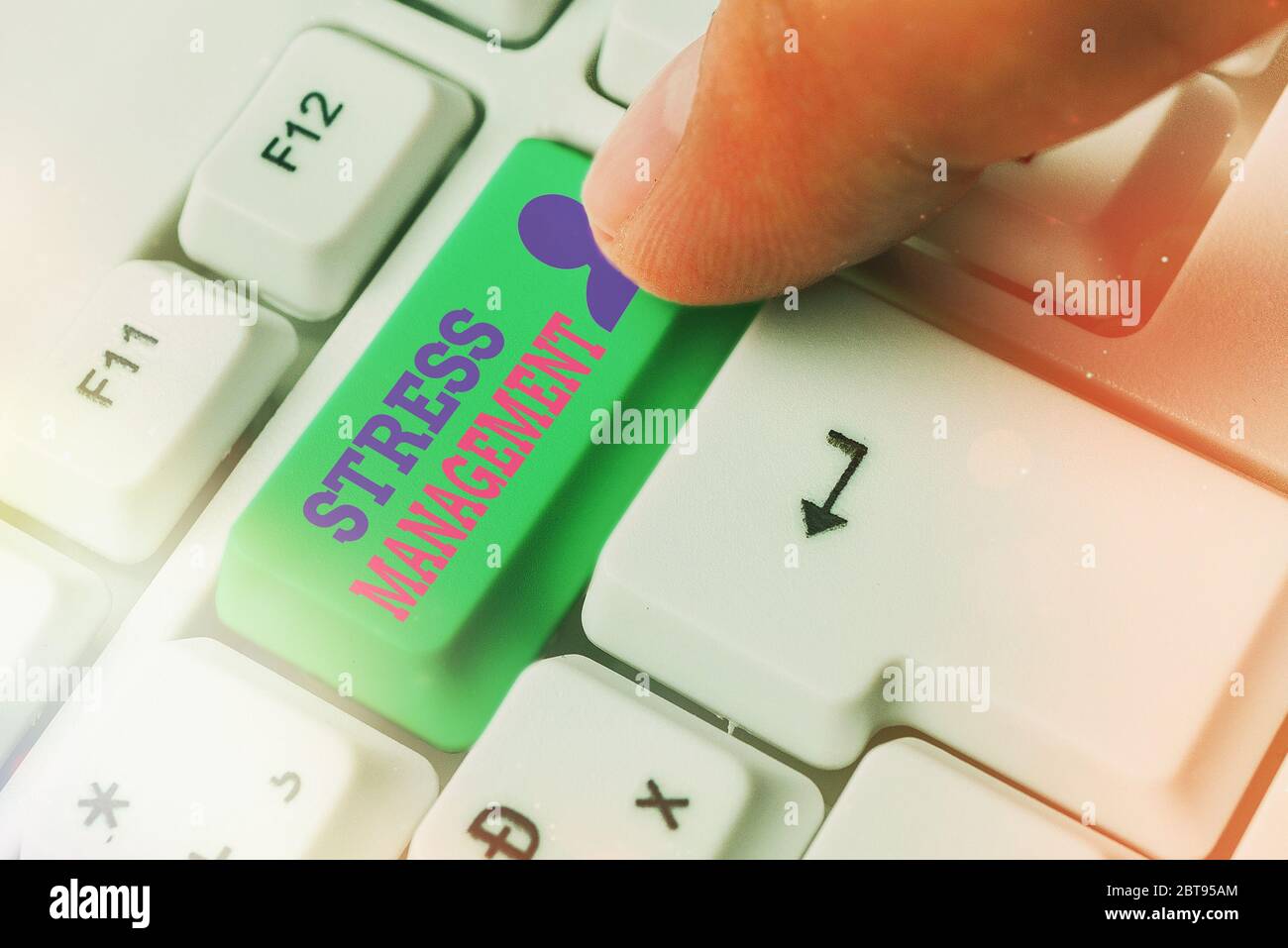 Writing note showing Stress Management. Business concept for method of ...