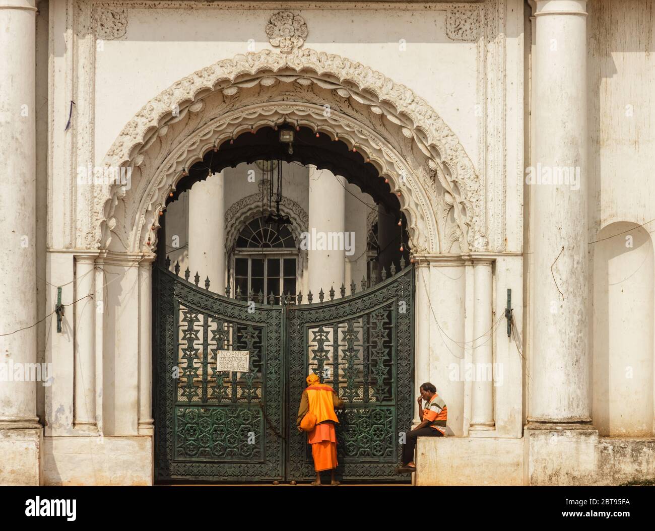Murshidabad, West Bengal/India - January 15 2018: A man in a saffron ...