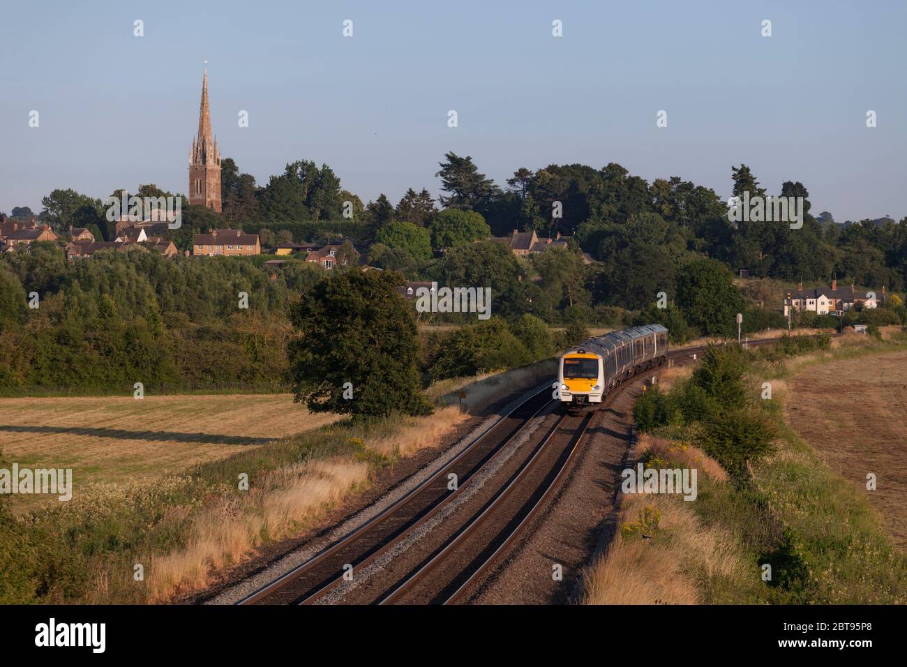 3 Chiltern railways class 172 trains passing Kings Sutton (South of ...