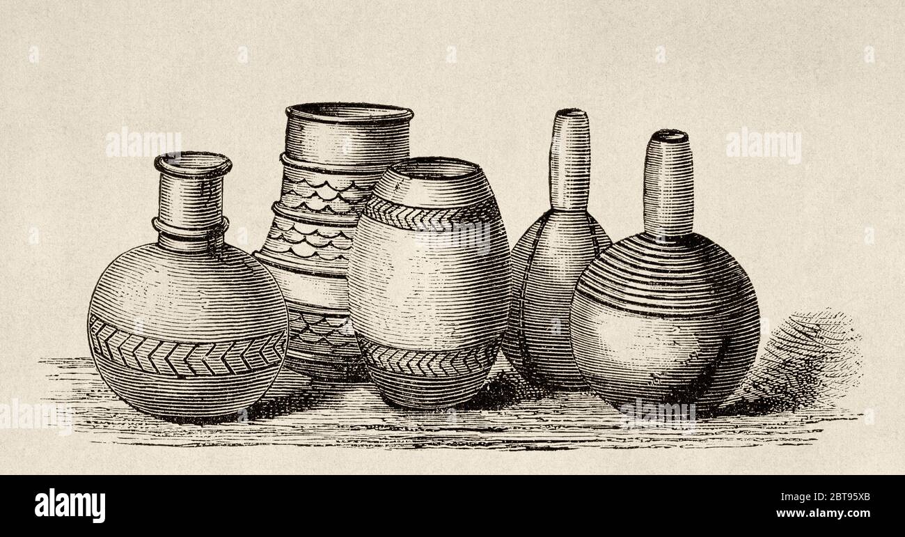 Traditional pottery objects of the tribes of Kasongo, Democratic ...