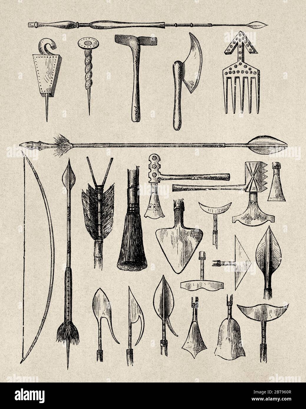 Traditional weapons and ornaments of the indigenous people of Louvale ...