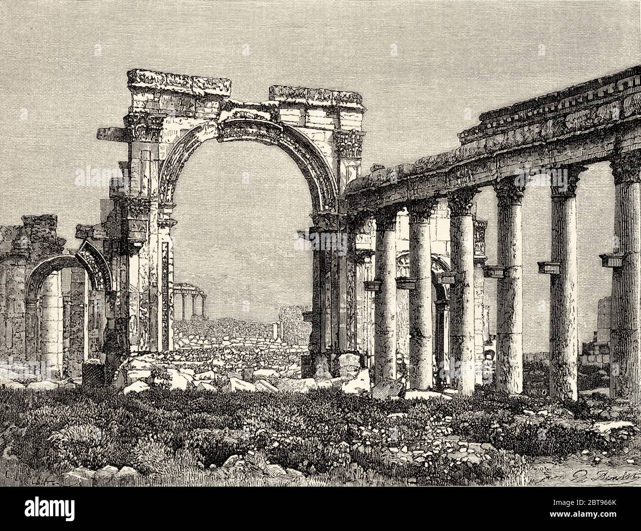 Triumphal arch, erected during the reign of Septimius Severus ...