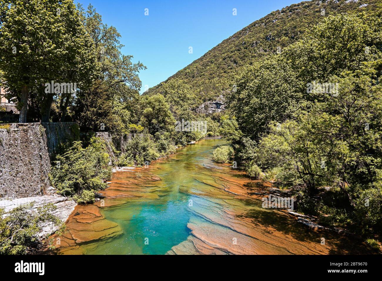 Colorful French Landscape, Cascade de la vis, south of France Stock ...