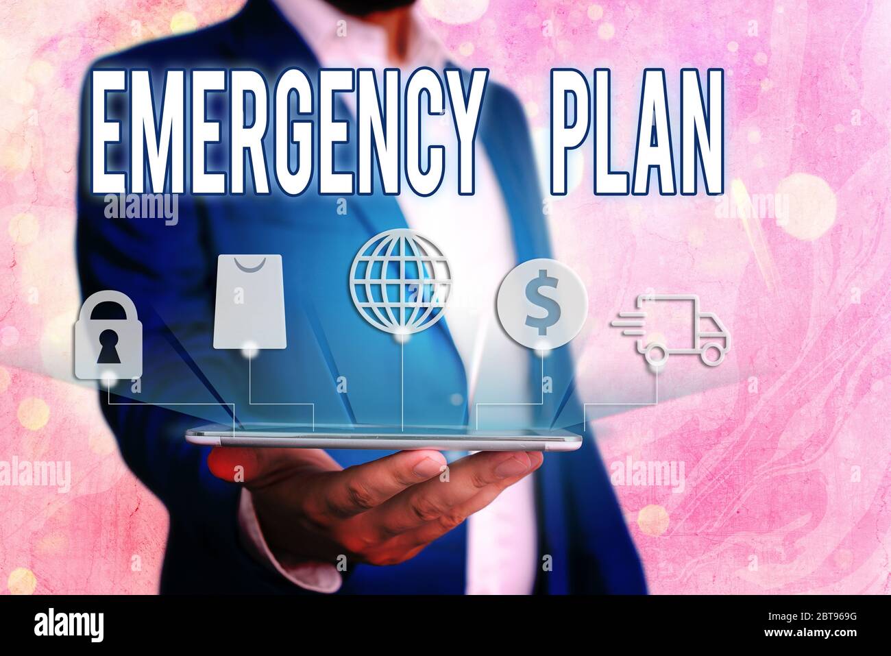 Handwriting text Emergency Plan. Conceptual photo procedures for ...
