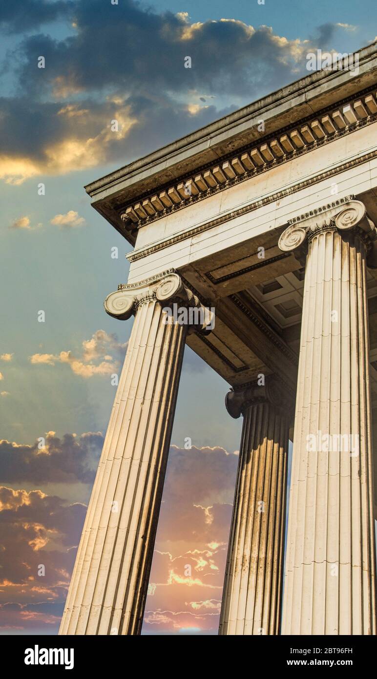 Columns and Trim at Sunset Stock Photo - Alamy