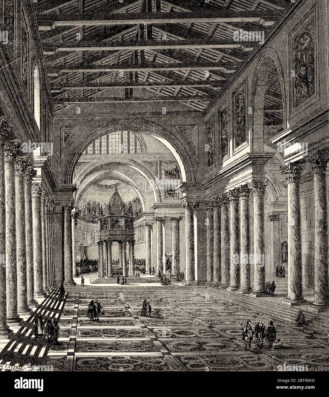 Ancient Constantinian basilica of St Peter, Rome. Italy, Europe. Trip ...