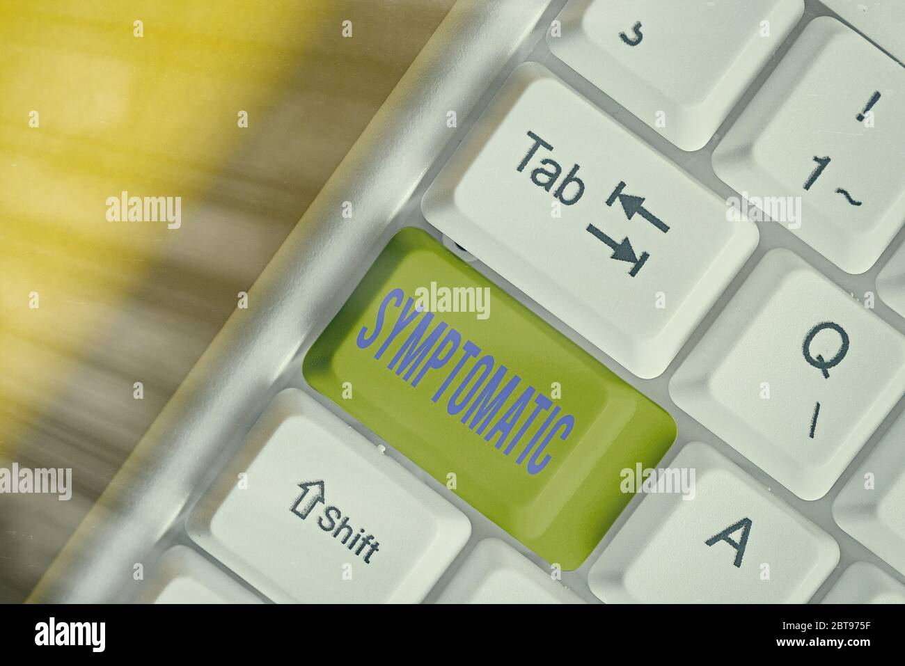 Conceptual hand writing showing Symptomatic. Concept meaning serving as ...