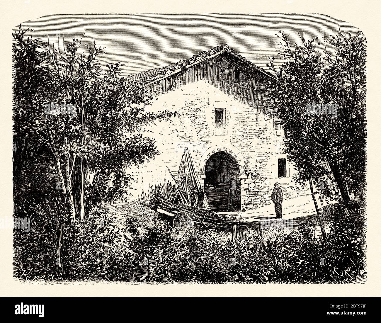 Traditional typical Caserio, Basque farm house Biskaia Basque region of ...